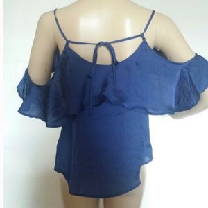 bp | Tops | Nwt Bp Blue Top With Ruffles | Poshmark
